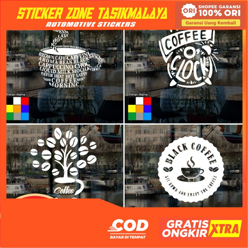 Jual NEW Stiker Kaca Sticker Dinding Cafe Aneka Kopi Coffee Shop Kafe ...