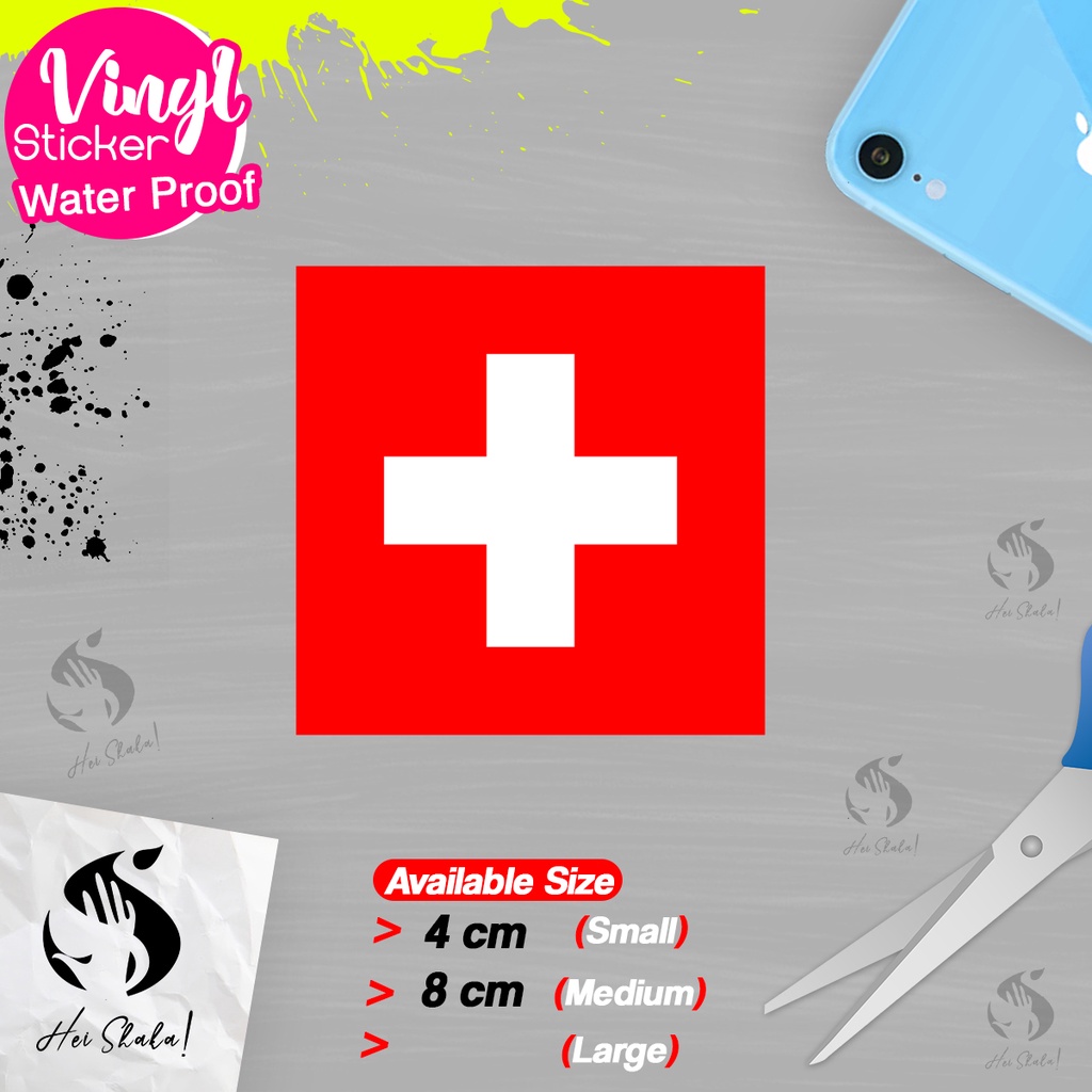Jual Stiker Switzerland Swiss Sticker Vinyl Satuaan Motif Bendera ...
