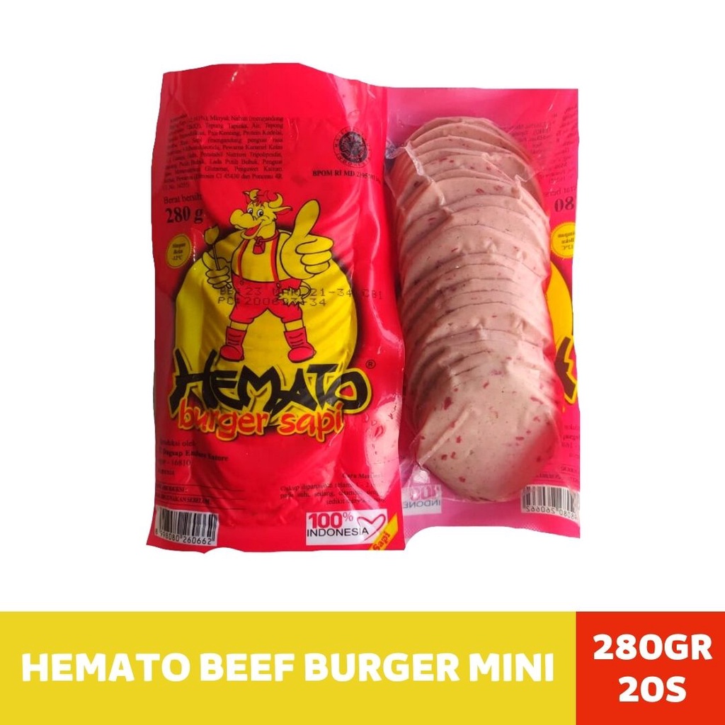 Jual HEMATO Burger Sapi 280gr isi 21 | Hemato Beef Patties Daging Sapi ...