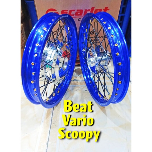 Jual Velg Jari Jari Ring 14 140 X 160 Scarlet Satu Set Untuk Motor Beat ...