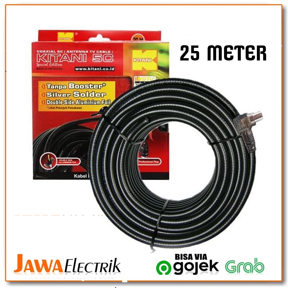 Jual Kabel Antena Kitani Coaxial 5c 2v Panjang 25 Meter Berkualitas | Shopee Indonesia