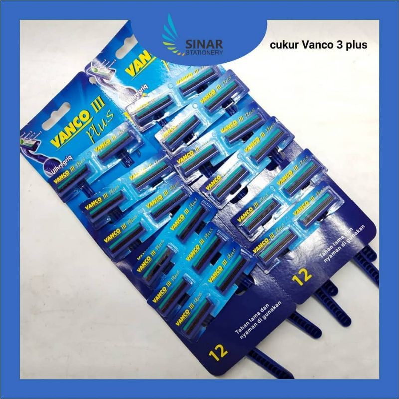 Jual (LUSIN) CUKUR VANCO BIRU 3 PLUS | Shopee Indonesia