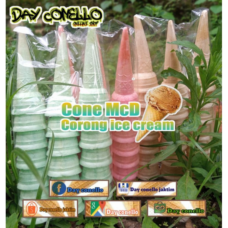 Jual cone McD kerucut 1 pack isi 20 pcs + bubble warp ( kerupuk es krim ...