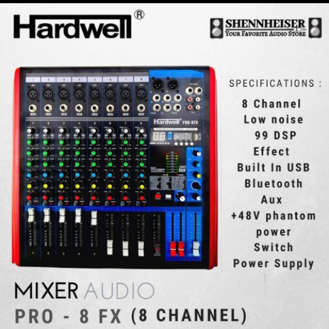 Jual Mixer audio Hardwell PRO-8 FX (8 chanel) | Shopee Indonesia