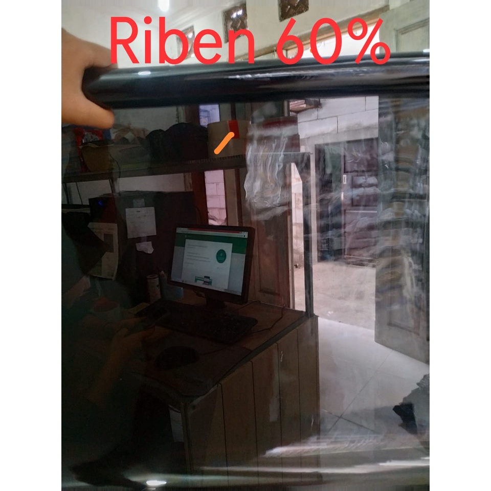 Jual (COD) STIKER KACA RIBEN HITAM 60% TIDAK TEMBUS PANDANG | Shopee ...