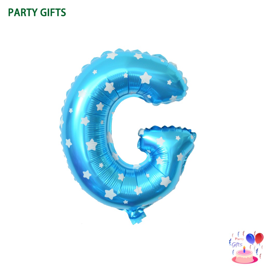 Jual Balon Foil Huruf Biru 16 Inch 40cm A-Z Balon Foil Angka 0-9 Biru ...