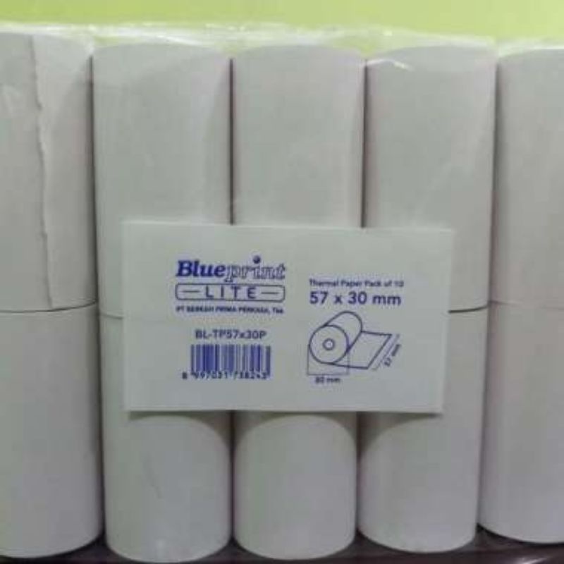 Jual Kertas Kasir / Kertas Thermal BLUEPRINT Lite 57x30 mm (isi 10Roll ...