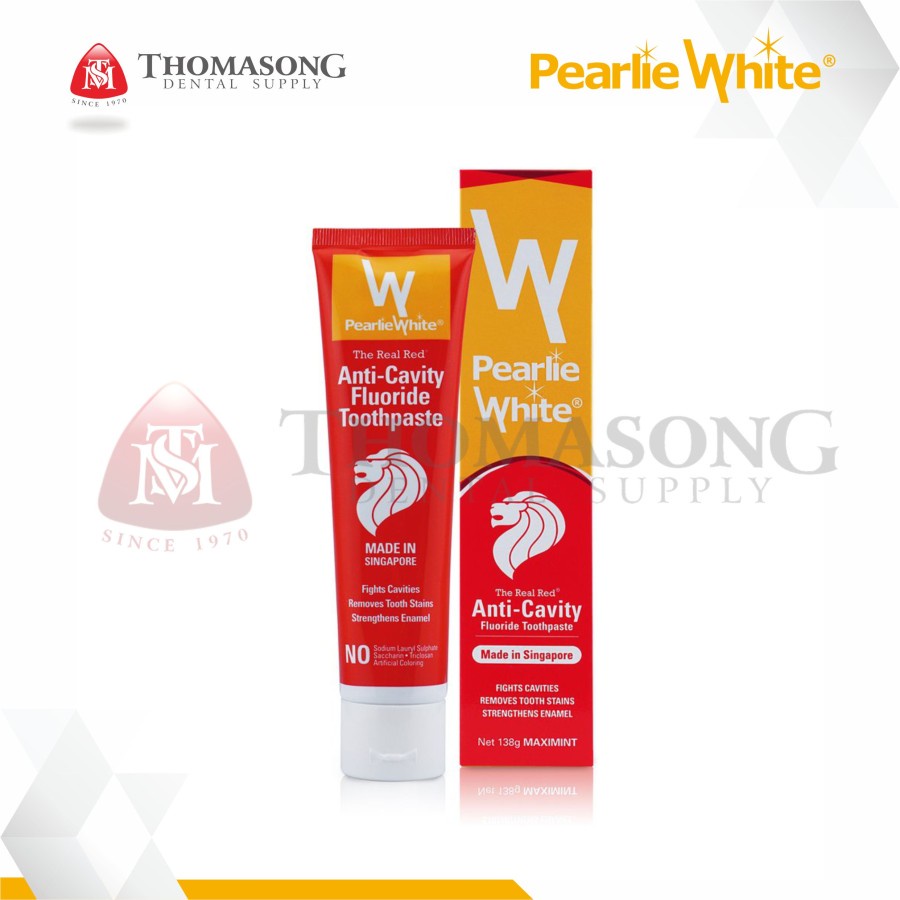 Jual Pearlie White - Real Red Anti Cavity Toothpaste | Shopee Indonesia