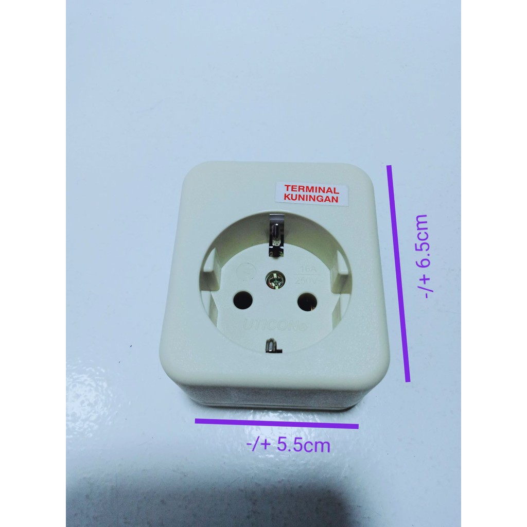 Jual UTICON Stop Kontak Arde 1 Lubang / Terminal Kuningan Uticon 1 ...