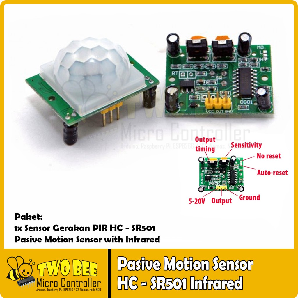 Jual Passive Infrared PIR Sensor HC-SR501 / Motion Sensor / Sensor ...