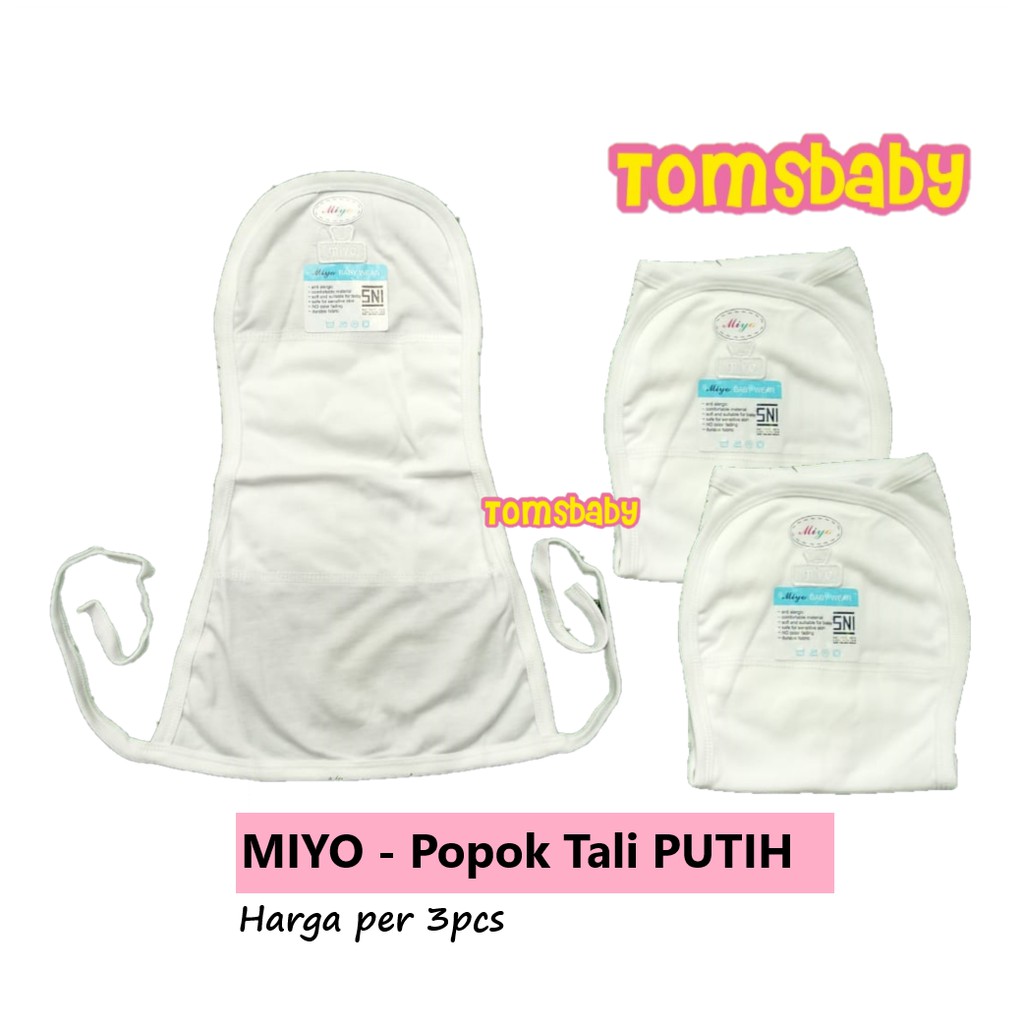 Jual MIYO (3pcs) Popok Tali PUTIH POLOS | Shopee Indonesia