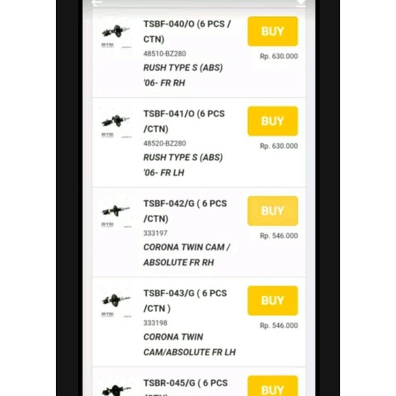 Jual Shockbreaker sokbeker shokbreker depan corona twincam twin cam dan ...