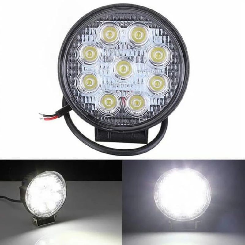 Jual Lampu Sorot WORKLIGHT LED BULAT 27W Lampu Tembak 9 MATA Motor ...
