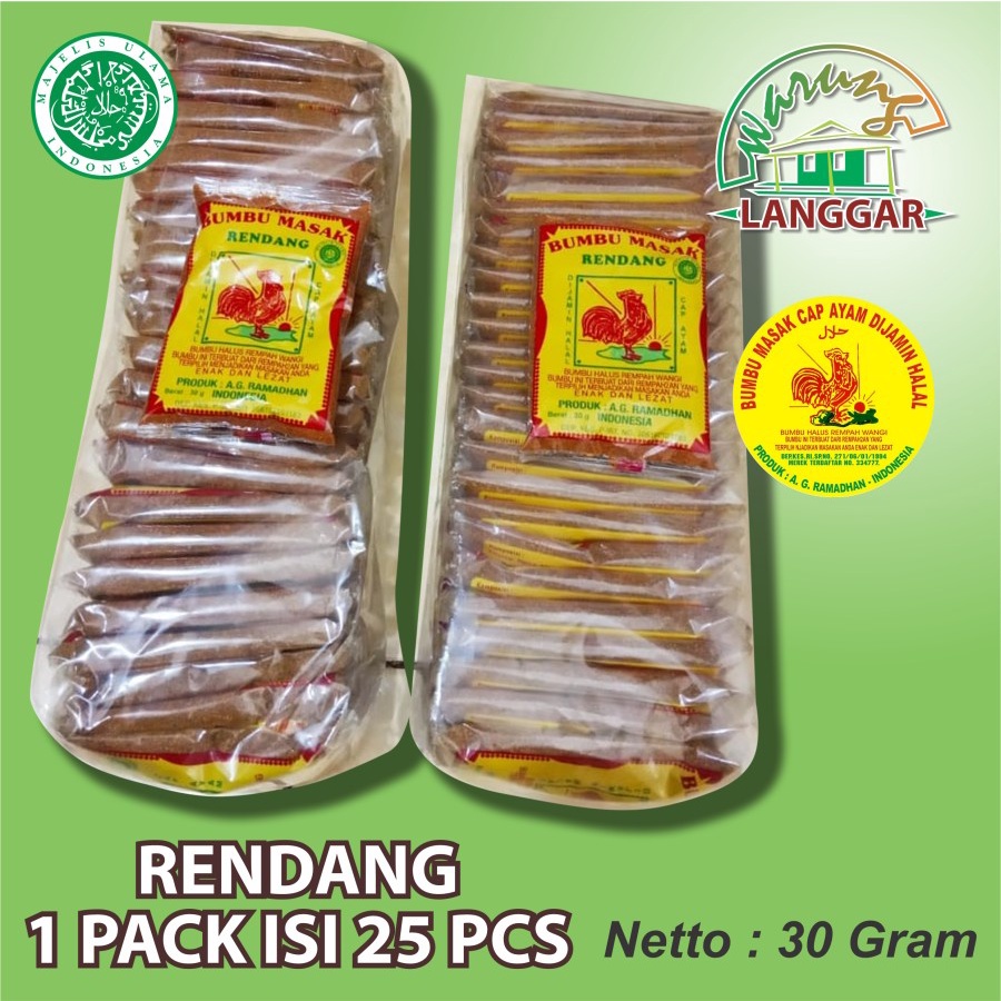 Jual Bumbu Masak Rendang 30 gram 1 Pack isi 25 Bungkus (Fresh Pabrik ...