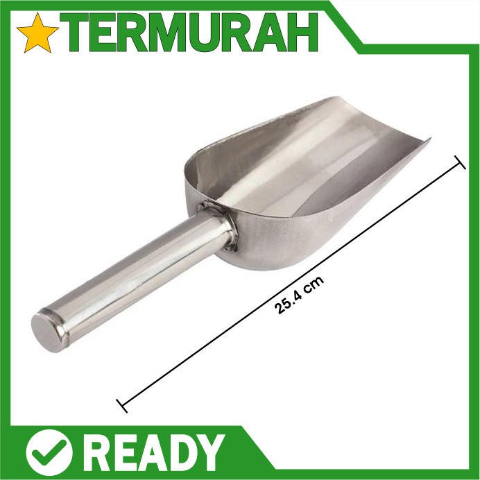 Jual Sendok Skop Es Batu Stainless 10" 25CM Beras Gula Biji Kopi Besar ...