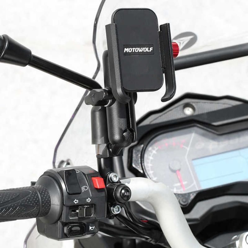 Jual MOTOWOLF V3 Holder Handphone Hp Motor Alumunium Alloy Dudukan Hp di Spion Stang Motor ...