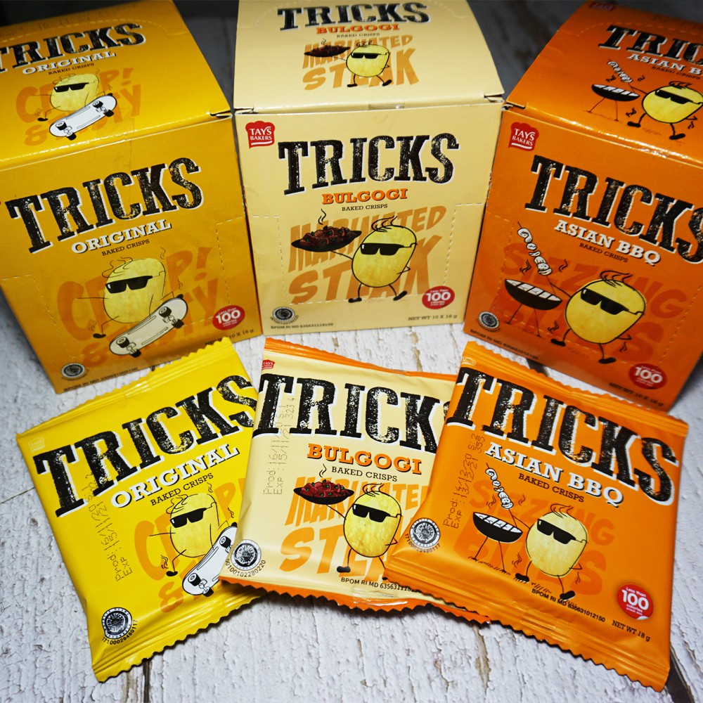 Jual Snack Tricks Crisps Kentang Baked 1 Box 10 Pcs | Shopee Indonesia