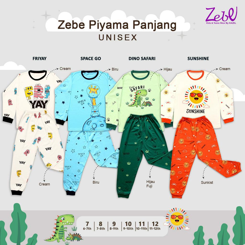 Jual KAZEL Zebe Setelan Panjang Unisex Edition (1 Stel) 6-11 Tahun | Shopee Indonesia