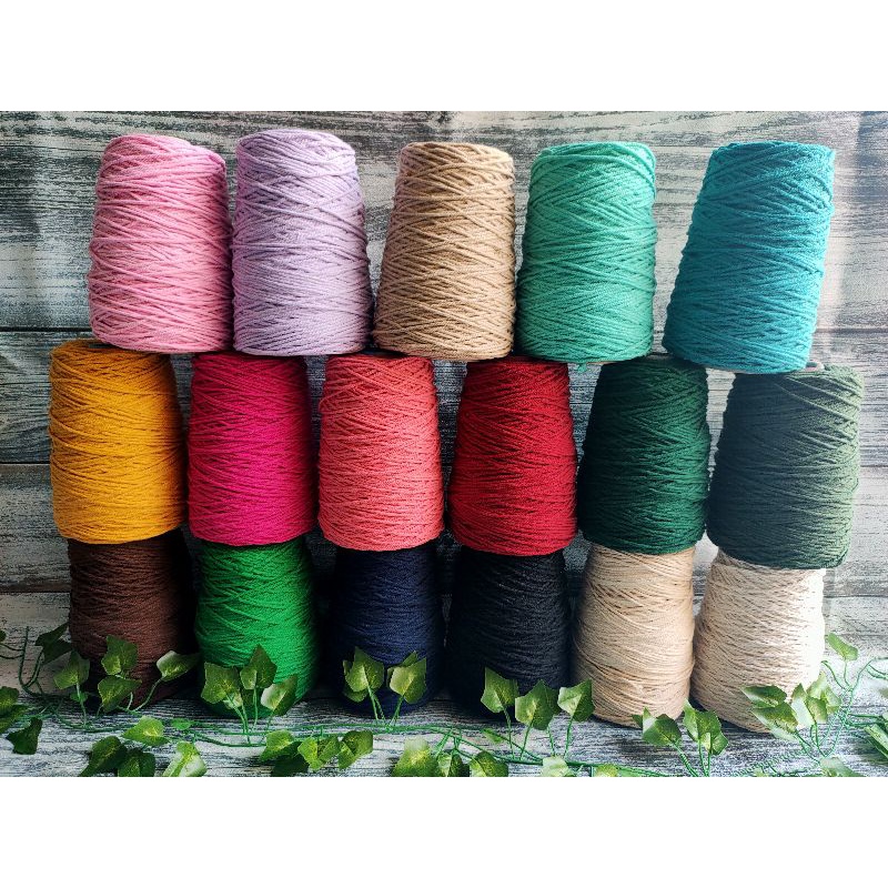 Jual Tali katun//tali rajut premium size 1,5mm(500gram) | Shopee Indonesia