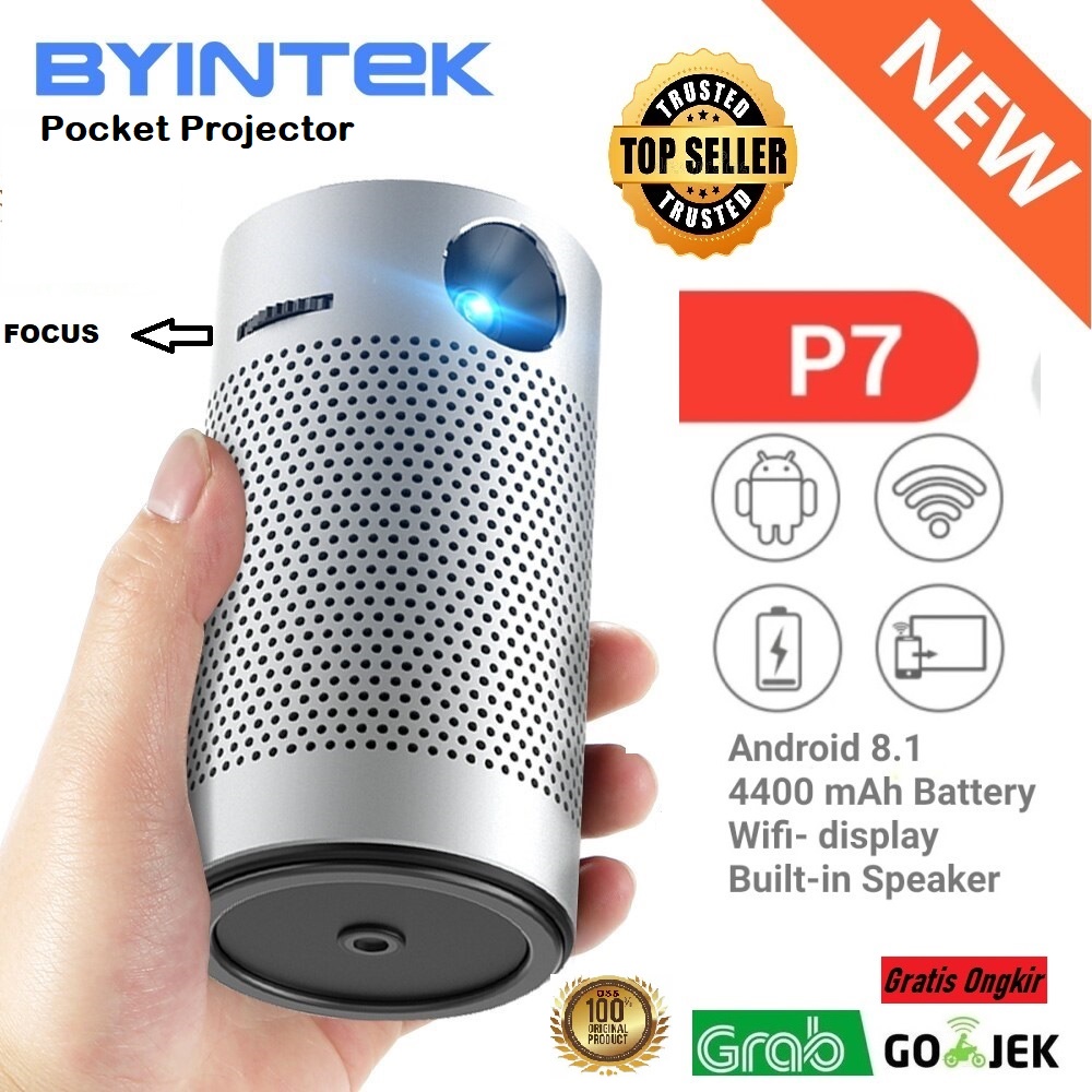 Jual Byintek Portable Smart Projector UFO P7 Proyektor Portabel Mini ...