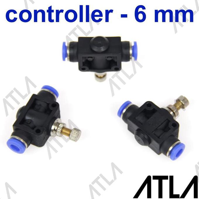 Jual Ini Speed Control 6 Mm Pneumatic Flow Controller Pengatur Aliran ...