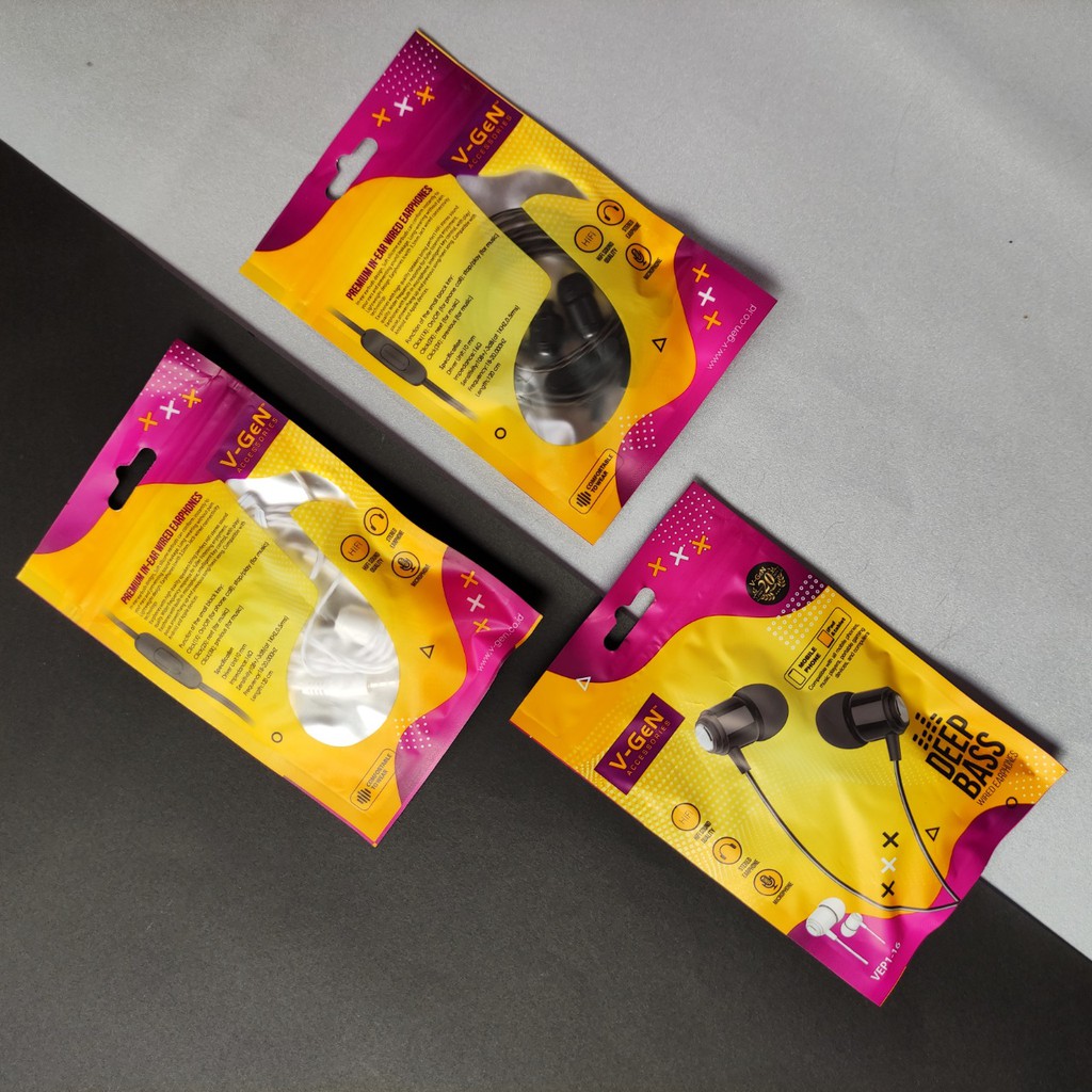 Jual Earphone Headset VGen VEP1-16 Wired Handsfree Headset Deep Bass ...