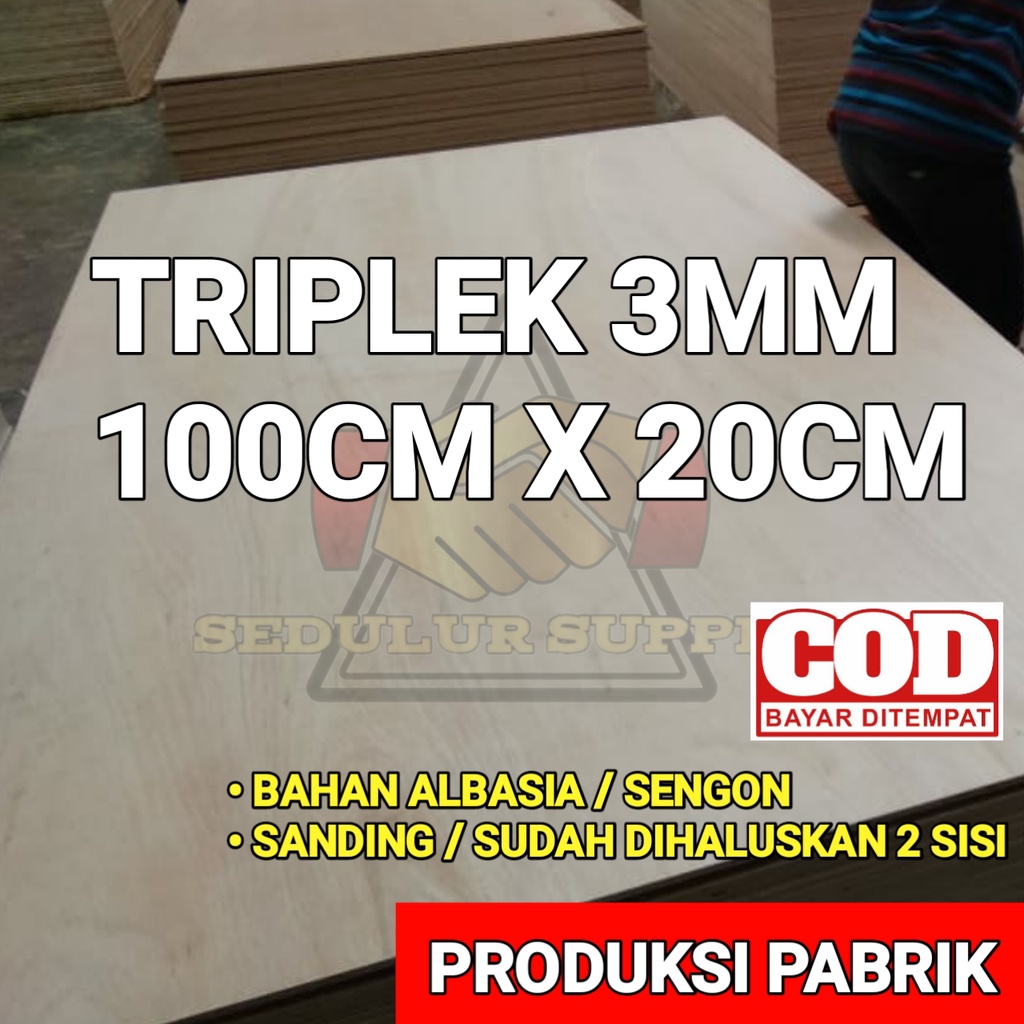 Jual TRIPLEK 3mm MULTIPLEK 3MM ALBASIA UTY UKURAN 100 x 20cm TRIPLEK TIPIS PLYWOOD 3MM | Shopee ...
