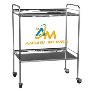 Jual TROLI INSTRUMENT 2 SUSUN STAINLESS STEEL | TROLLEY TROLY RAK MEJA ...