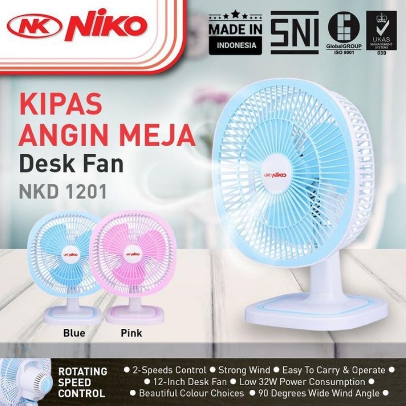 Jual Kipas angin Niko 12 inch - NKD-1201 kipas angin meja Desk fan | Shopee Indonesia