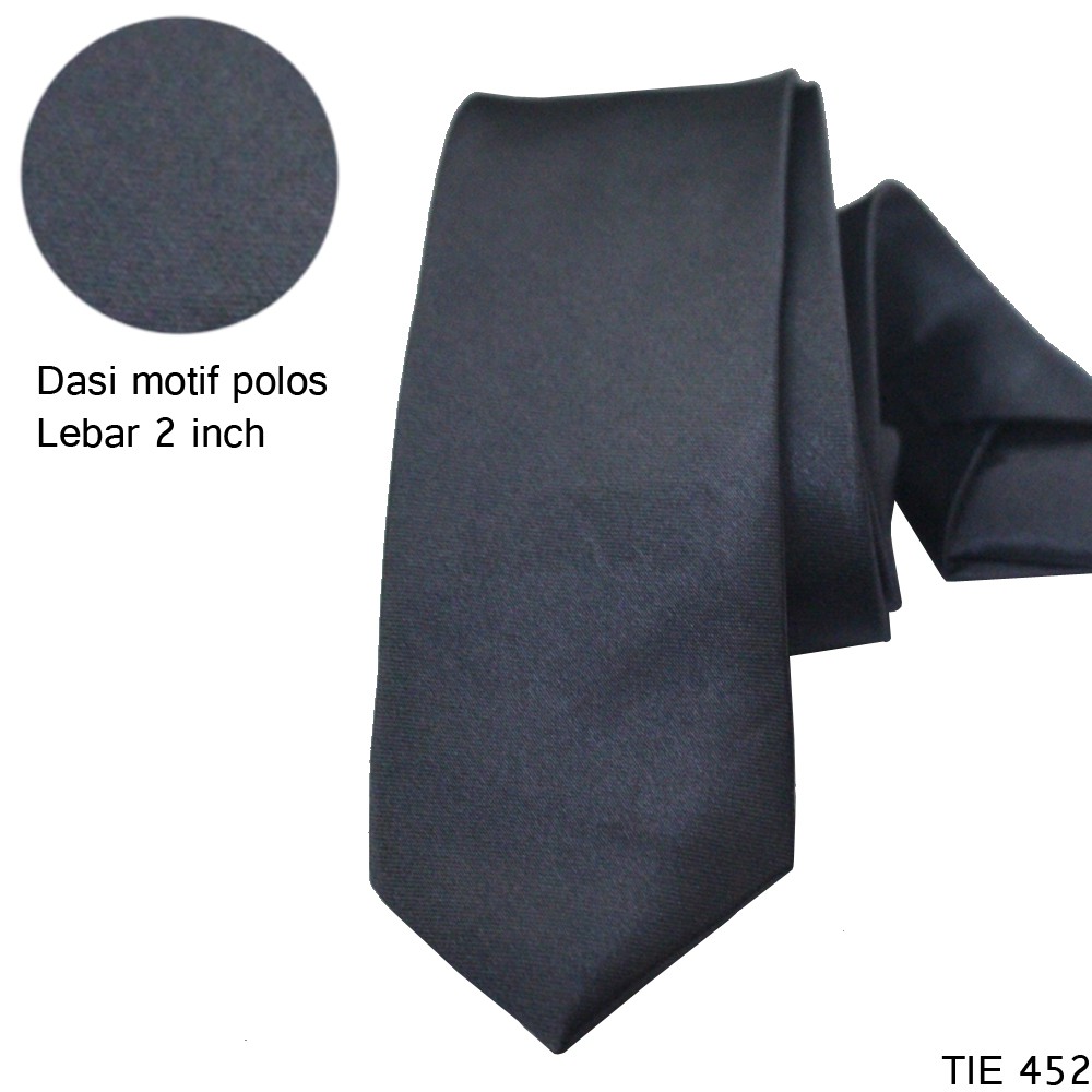 Jual Dasi Pria Polos Satin Slim 2 Inchi/Dasi Formal Kantor Abu Tua ...