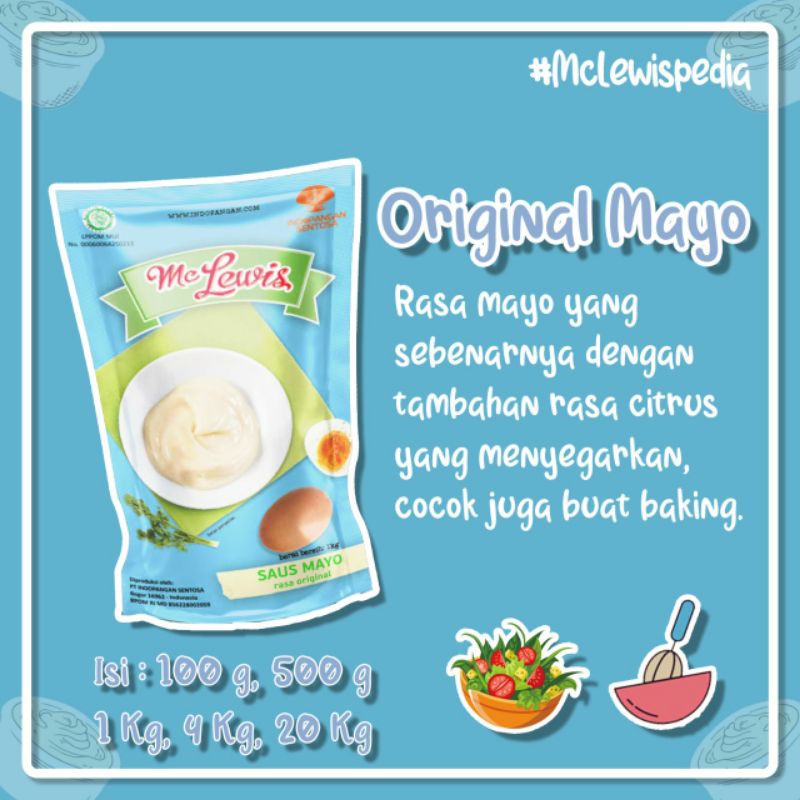 Jual ORIGINAL MAYO MURAH ENAK MAYONAISE ORIGINAL MC LEWIS KEMASAN 1KG ...