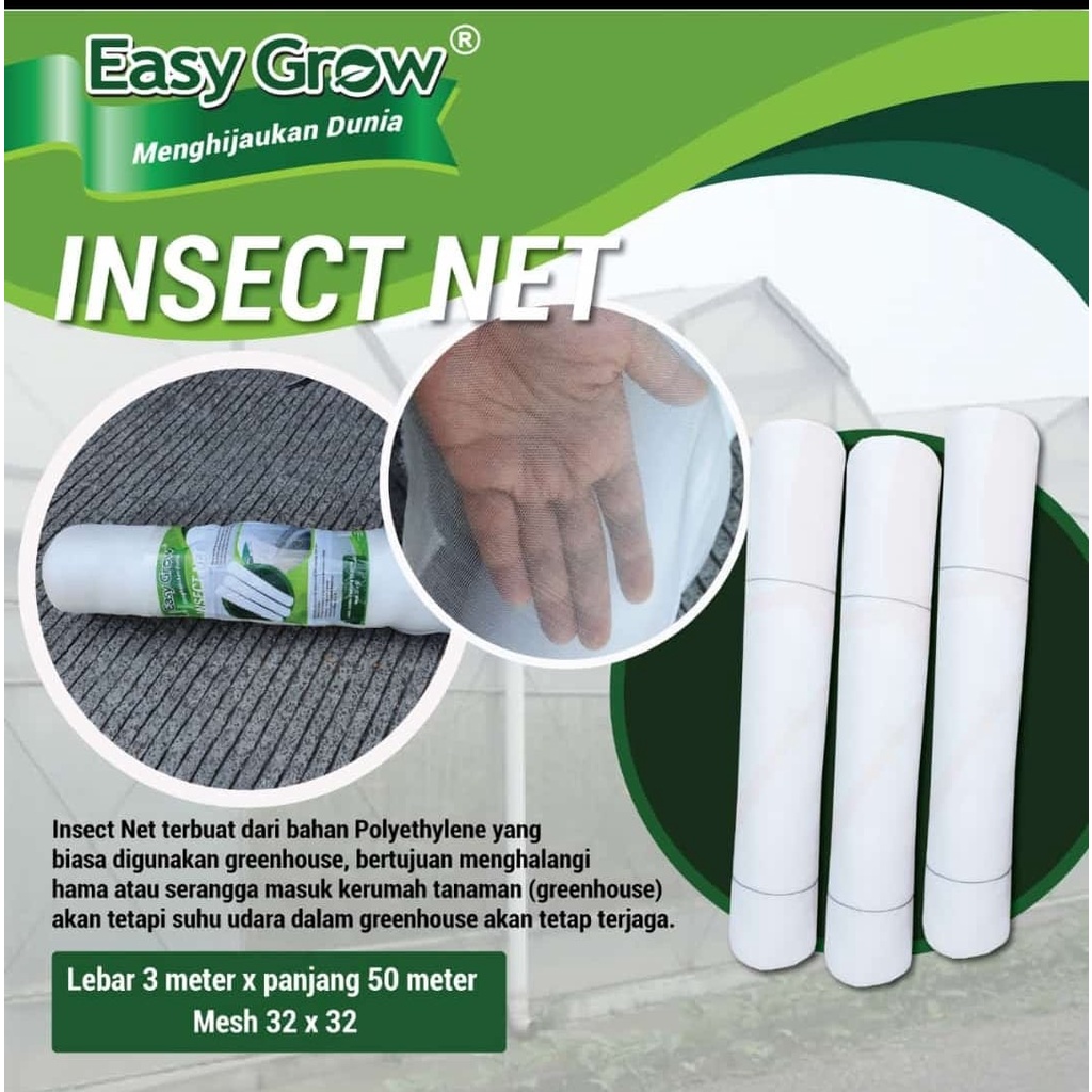 Jual INSECT NET ECER MESH 32 LEBAR 3METER INSECTNET JARING KASA PUTIH ...