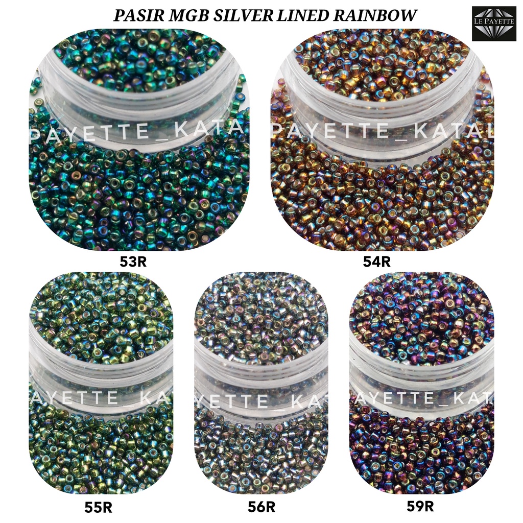Jual Payet Pasir MGB Silver Lined Rainbow 12/O - (53R-59R) | Shopee ...