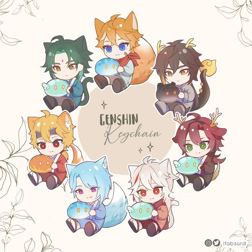 Jual Genshin Impact Keychain - Slime series / Zhongli Childe Kazuha ...