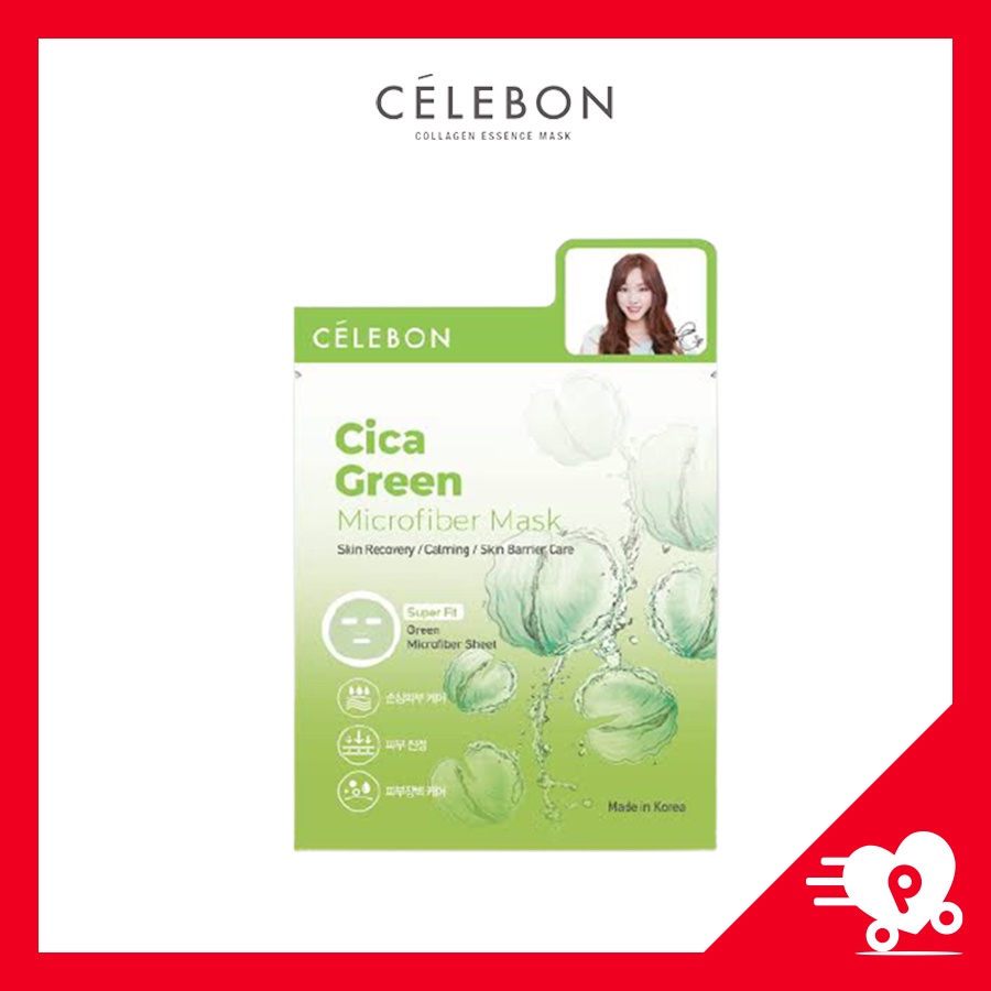 Jual CELEBON Cica Green Microfiber Mask (PICKO) | Shopee Indonesia