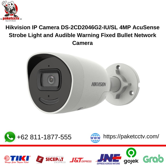 Jual Hikvision IP Camera DS-2CD2046G2-IU/SL 4MP AcuSense Strobe Light ...