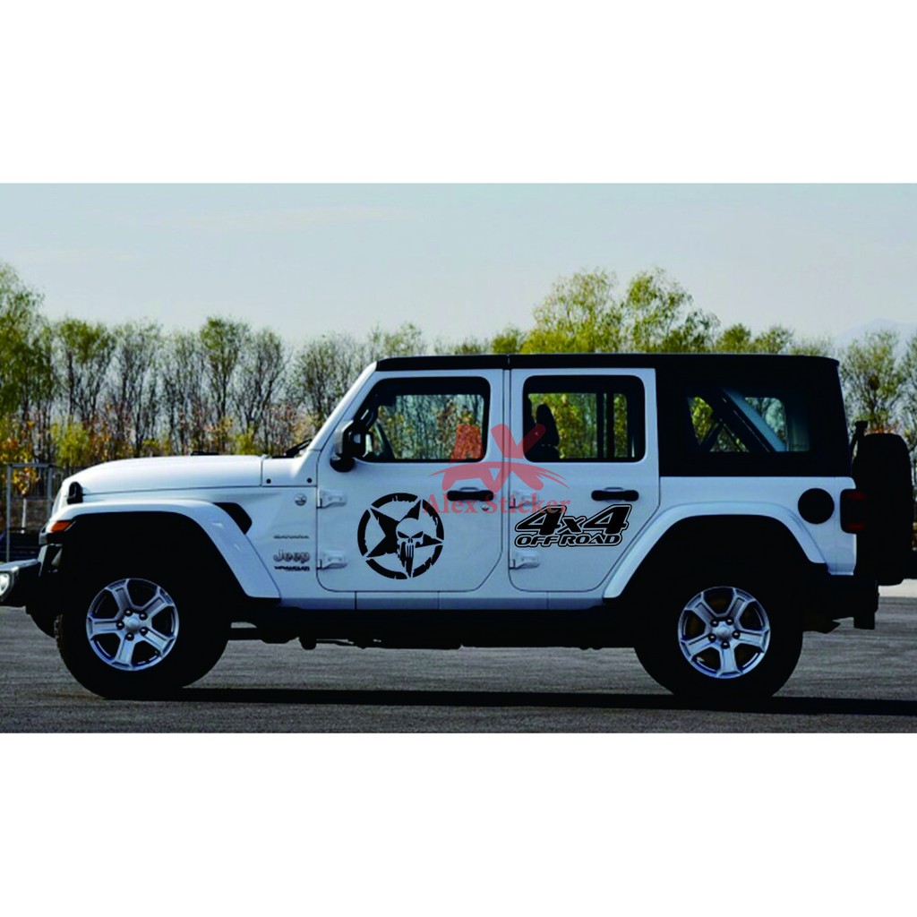 Jual stiker bintang sticker cutting mobil jeep bintang 4x4 | Shopee ...