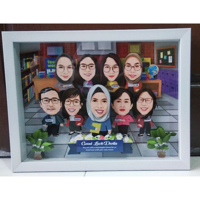 Jual 40x55cm / A2 Pop up frame karikatur scrapframe hadiah wisuda ...