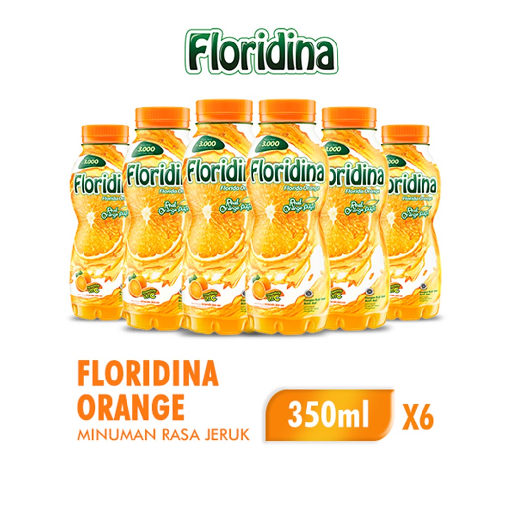 Jual Floridina Orange Botol 350 ml x6 | Shopee Indonesia