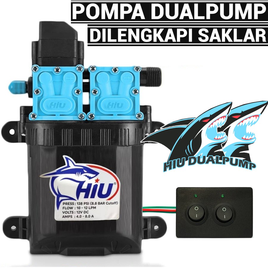 Jual Pompa DC 12v Dualpump Bertekanan Tinggi 100W - Dilengkapi Saklar ...