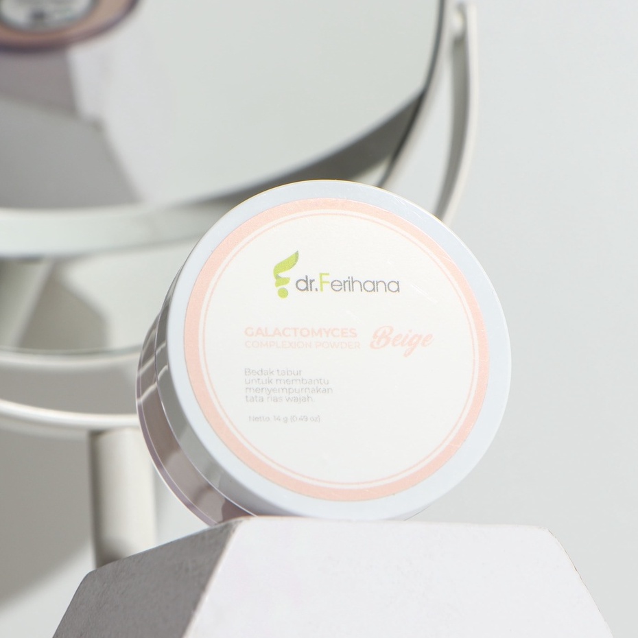Jual dr. Ferihana Galactomyces Premium Loose Powder BEIGE - 14gr | Bedak Tabur Halus Anti Komedo ...