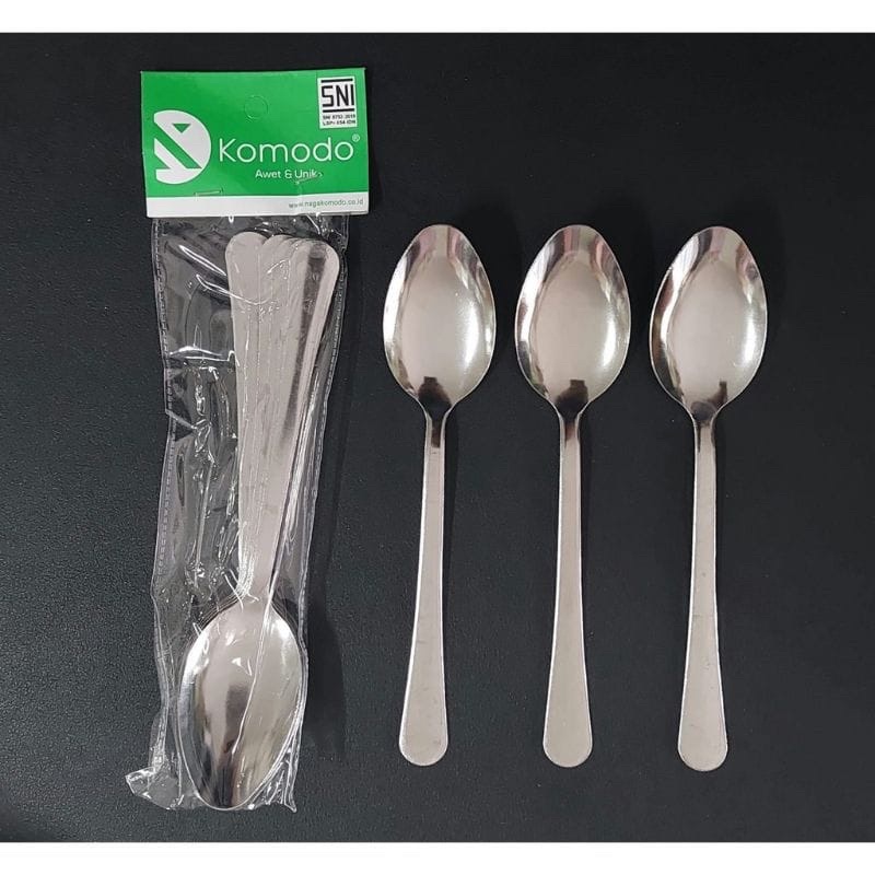 Jual Sendok & Garpu makan Stainlees Komodo Glowsy 1pack isi 6pcs ...