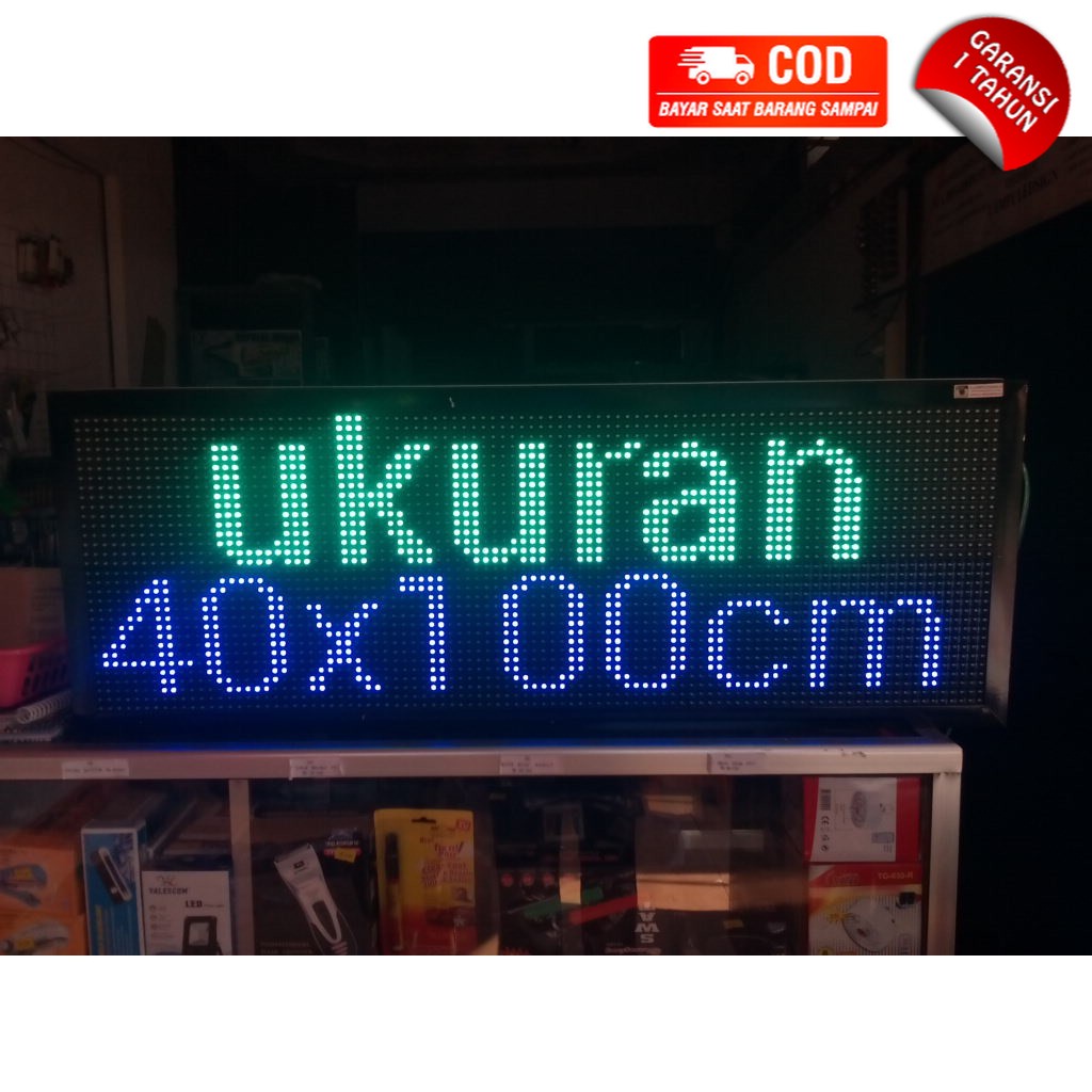 Jual PROMO Running Text Led WiFi Controller HP Android 40 X 100cm Dual ...