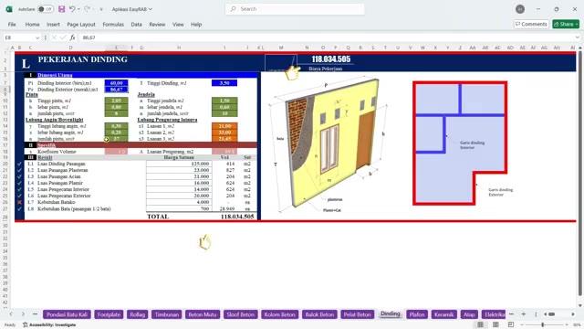 Jual Aplikasi RAB Otomatis Excel Rumus Perhitungan Rencana Anggaran ...