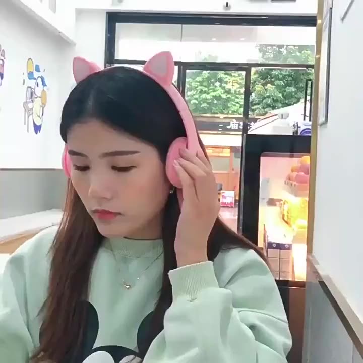 Jual HEADSET HANDSFREE LED BANDO CAT MACARON BLUETOOTH MICRO SD ...