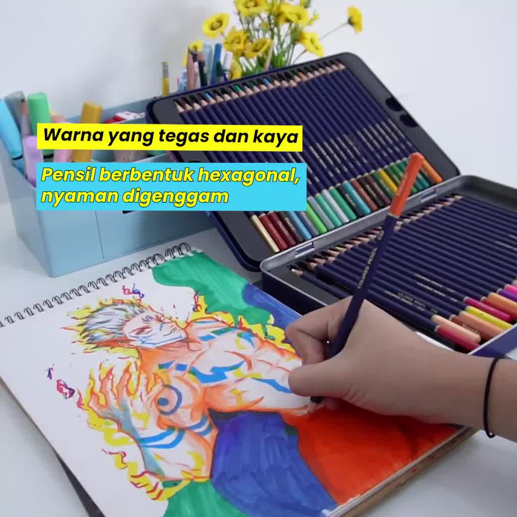 Jual Deli Colored Pencil / Pensil Warna 24 36 48 72 Warna Lebih Cerah ...