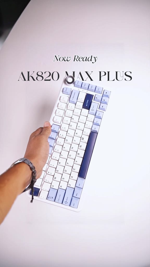 Jual Ajazz AK820 MAX PLUS Wireless Mechanical Keyboard with TFT Color Screen and Volume Knob ...