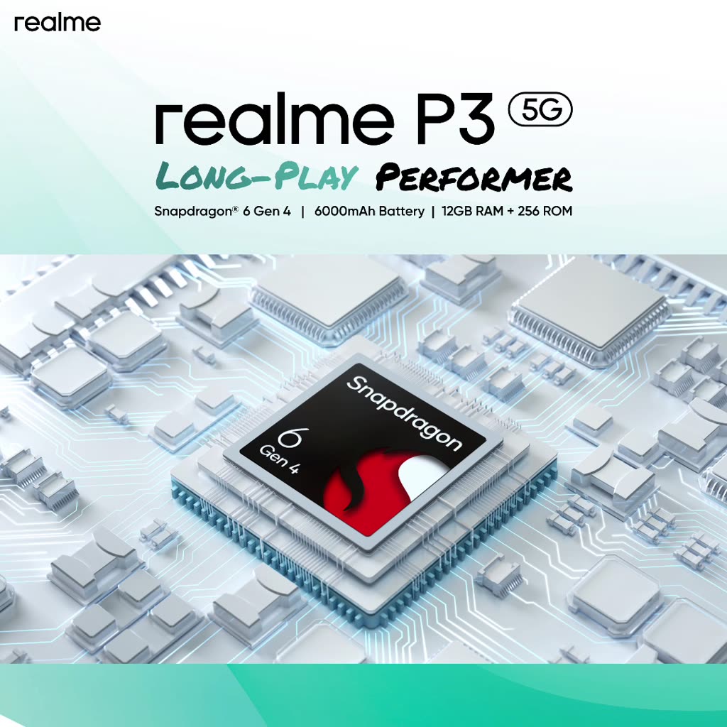 Jual realme P3 5G 12GB+14GB*|256GB (Snapdragon® 6 Gen 4 | 6000mAh ...