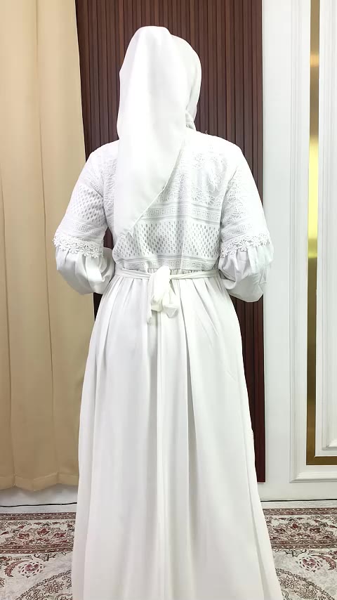 Jual Baju Gamis Putih LM-048 Wanita Simple Elegan Dan Mewah | Gamis ...