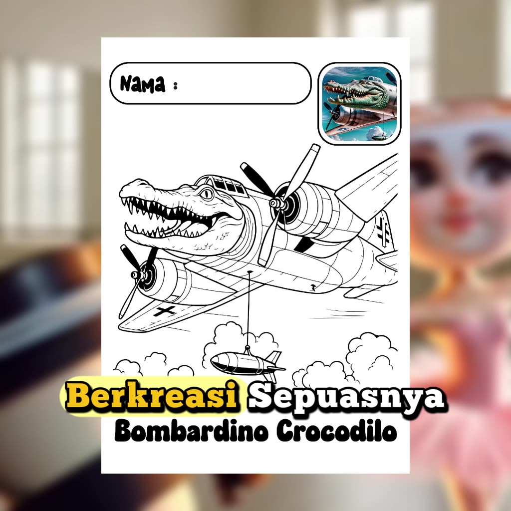 Jual 50 Kertas Gambar Mewarnai Anomali Brainrot Atau Anomali Meme ...